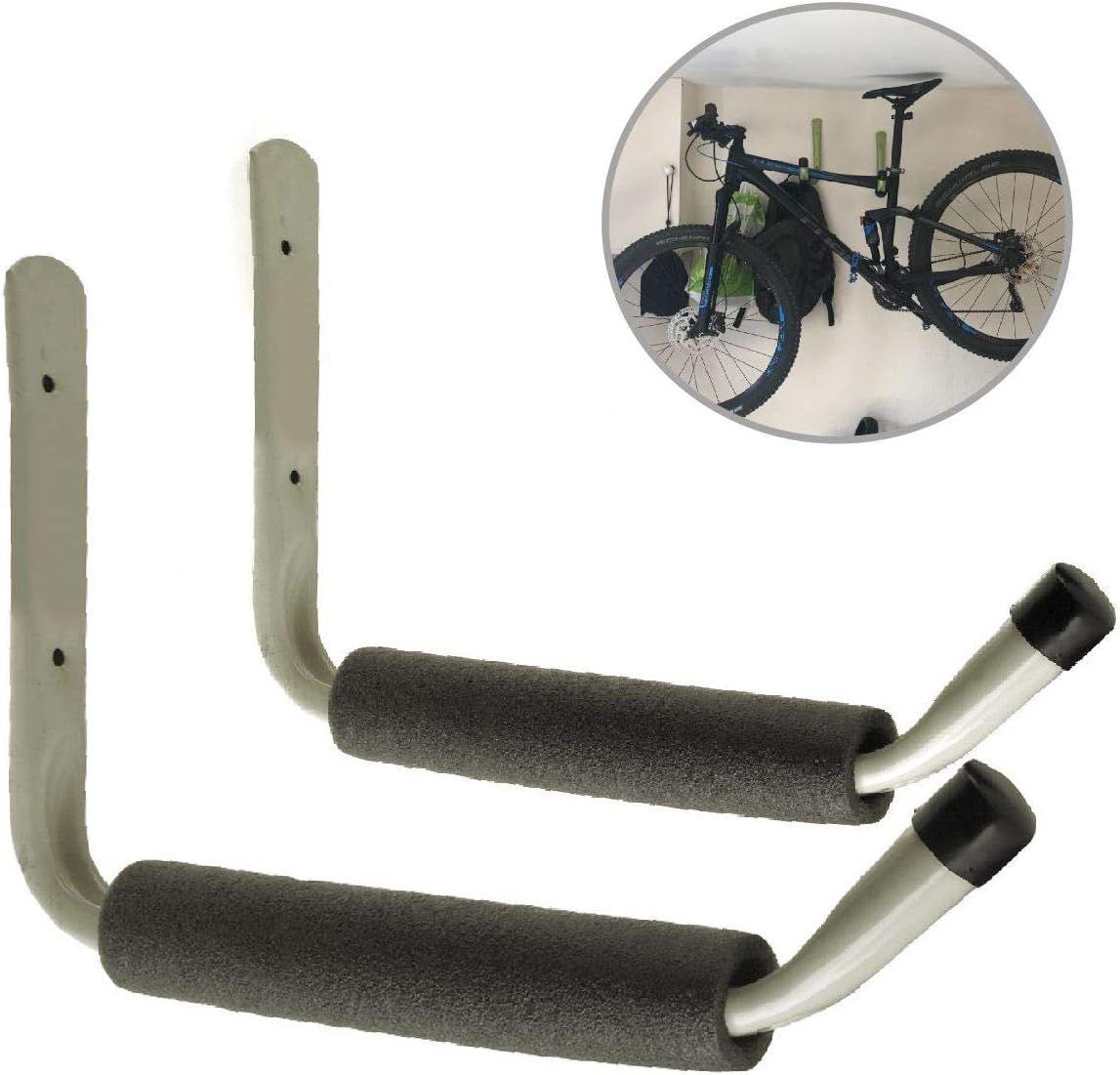 2 x Giant Padded Wall Hooks Ideal for Mountain Bikes, Canoes & Kayak ...