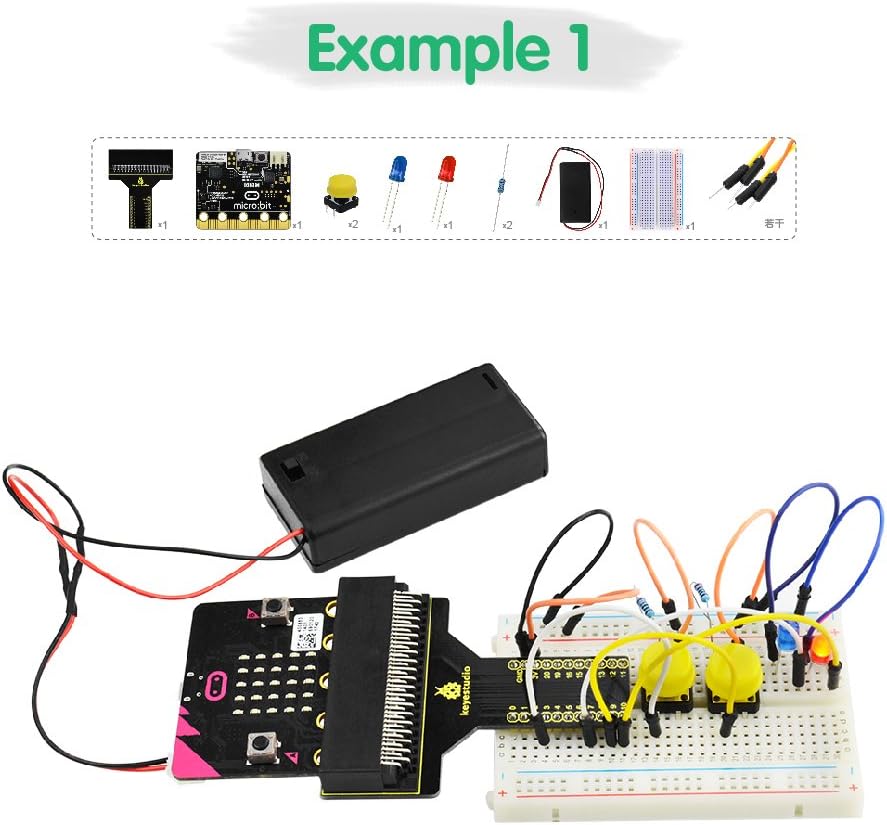 KEYESTUDIO BBC Microbit Starter Kit Breadboard Coding Kit with 1.5V Microbit Programming for ...