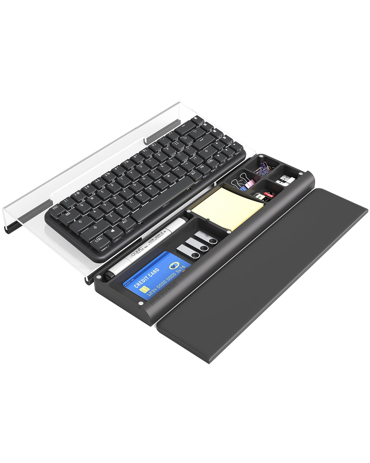 Computer Keyboard Stand with Wrist Rest & Storage Tray - Acrylic ...