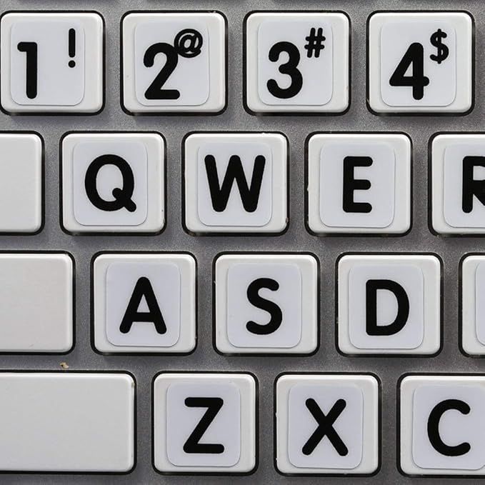 Mac Inglés grandes letras pegatinas de teclado blanco fondo: Amazon.es ...