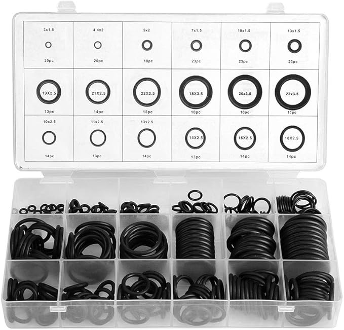 O-Ring - 279Pcs/Kit 18 Sizes Rubber O-Ring Assortment Set Hydraulic ...