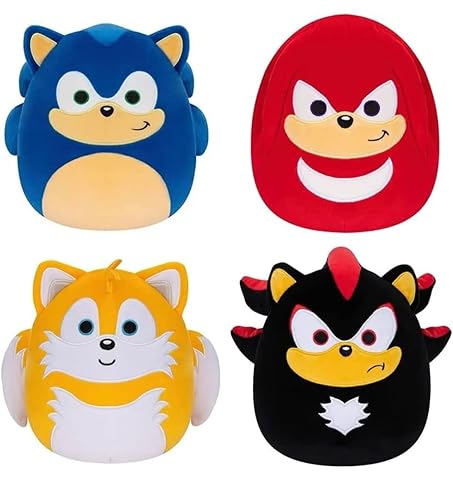 Squishmallows Kellytoy SEGA Sonic, Knuckles, Tails, Shadow Plush Toy (7 ...