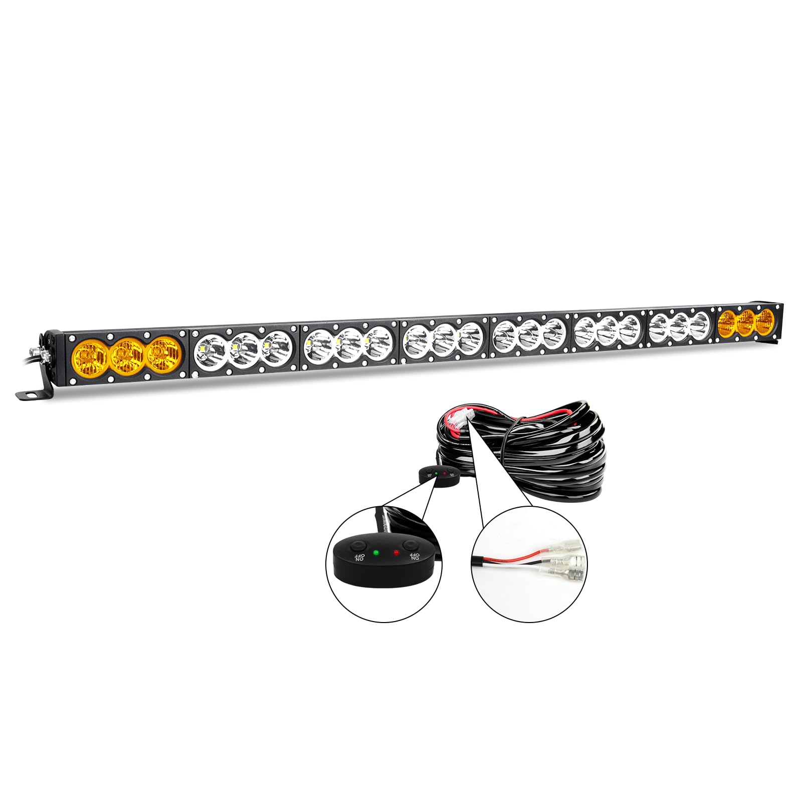 AUXTINGS 44 inch Single Row Dual Color LED Light Bar 240W Off Road ...