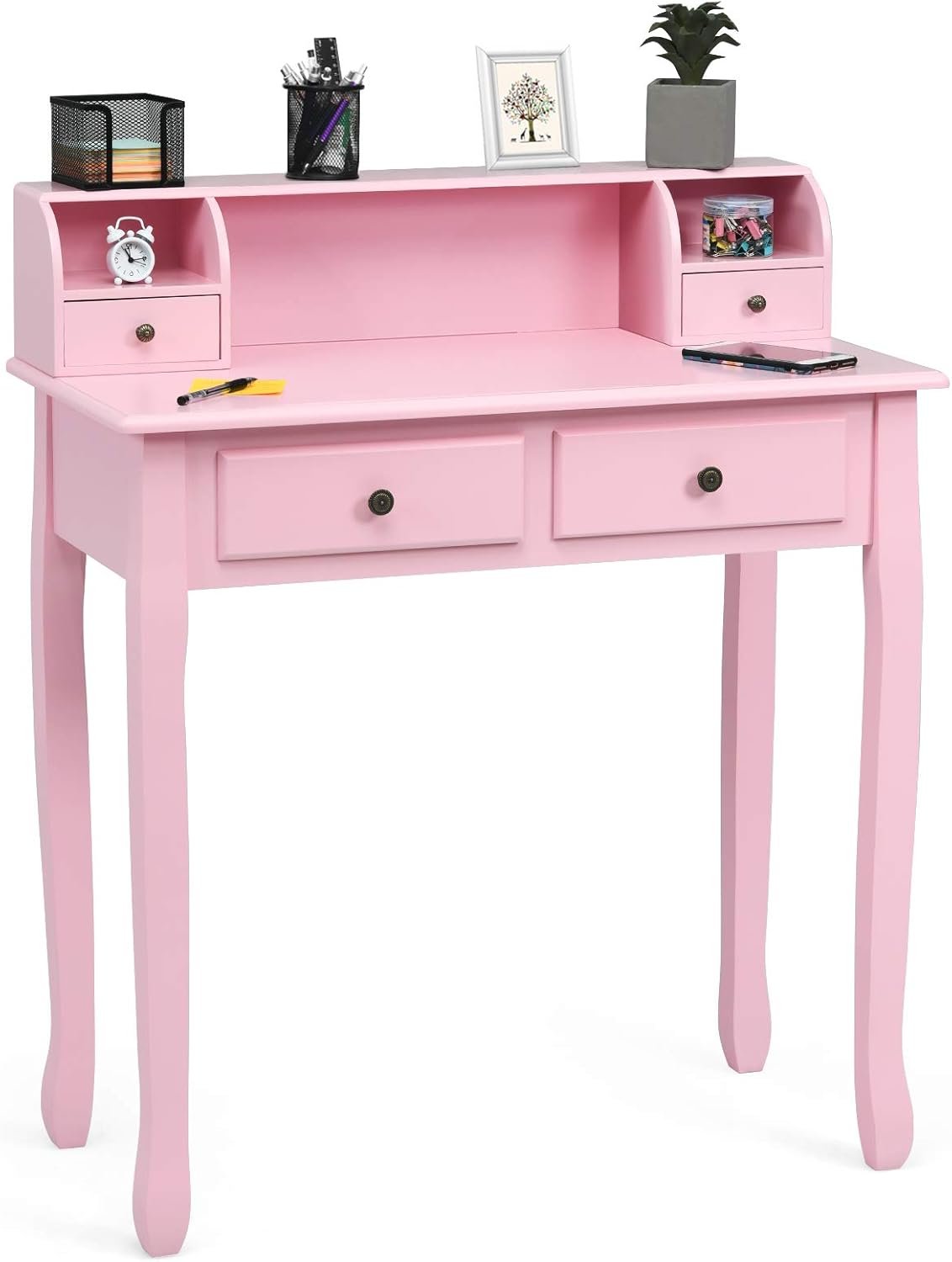 Amazon.com: Giantex Writing Desk with 4 Drawers, Removable Floating ...