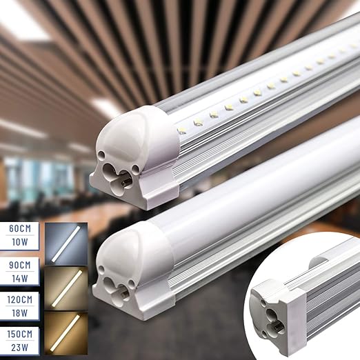 T8 Tubo LED Fluorescente 120cm 18w 6000K 1900lm Blanco frío Cubierta transparente Lampara LED ...