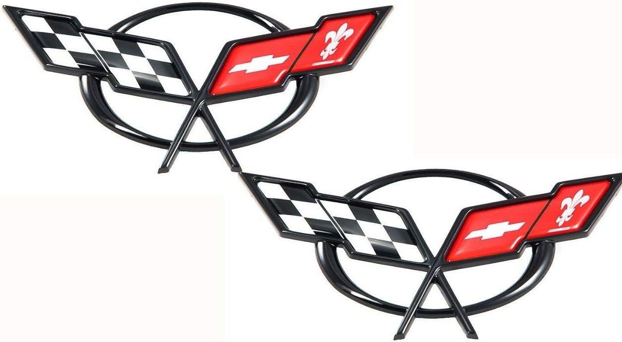 Corvette C5 Emblem for 1997-2001 Chevrolet Corvette Crossed Flags (Pair ...