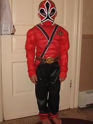 Amazon.com: Boys Classic Muscle Red Power Ranger Samurai Costume: Clothing