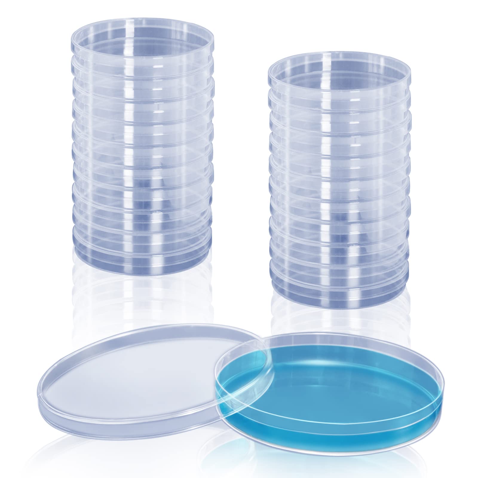 20 Pack Sterile Plastic Petri Dishes with Lid, 90mm Dia x 15mm Deep ...