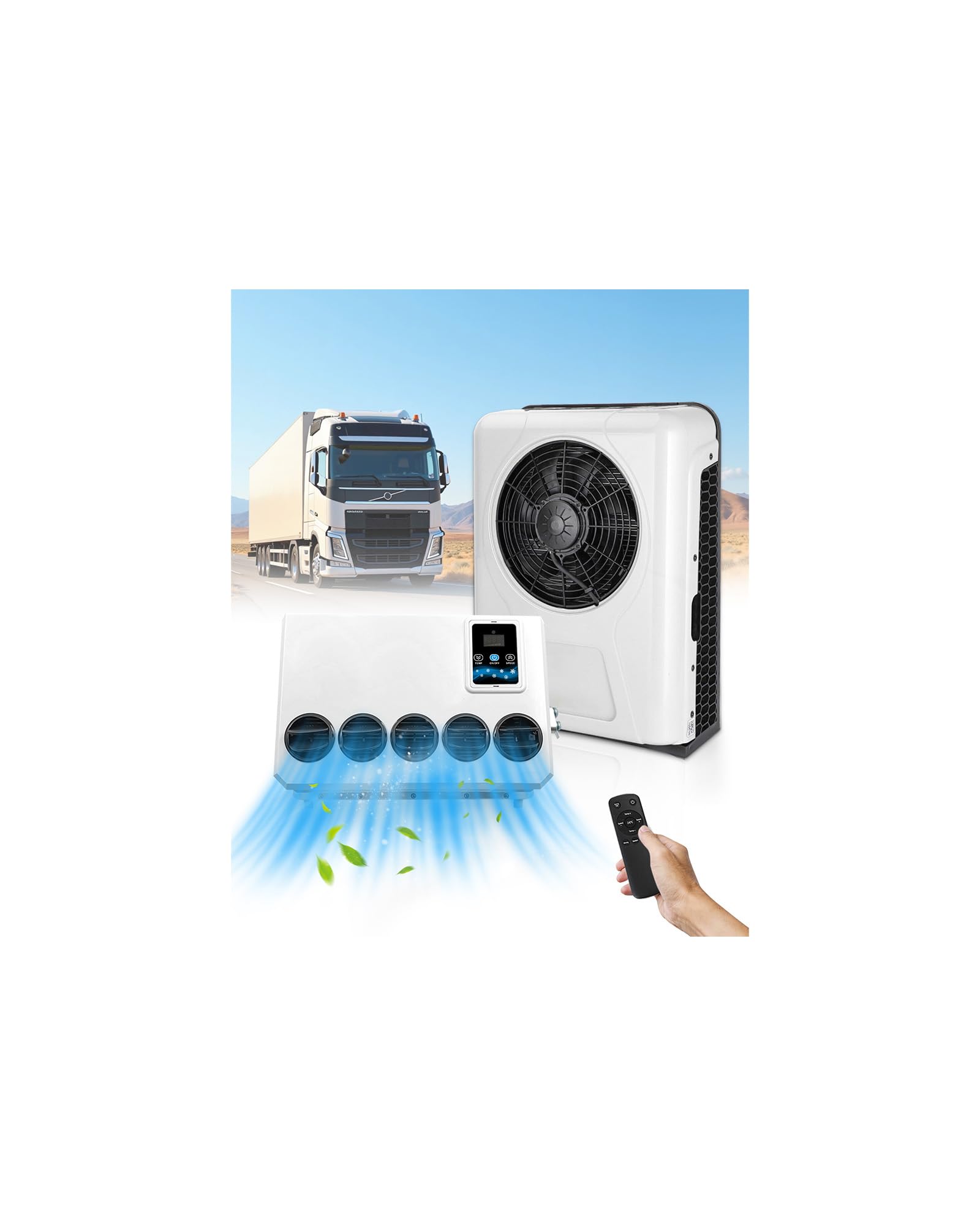 Treeligo 12V Truck Air Conditioner, 12000 BTU Fast Cooling Air ...