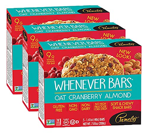 Amazon.com: Pamela's Products Gluten Free Whenever Bars (Oat Cranberry ...