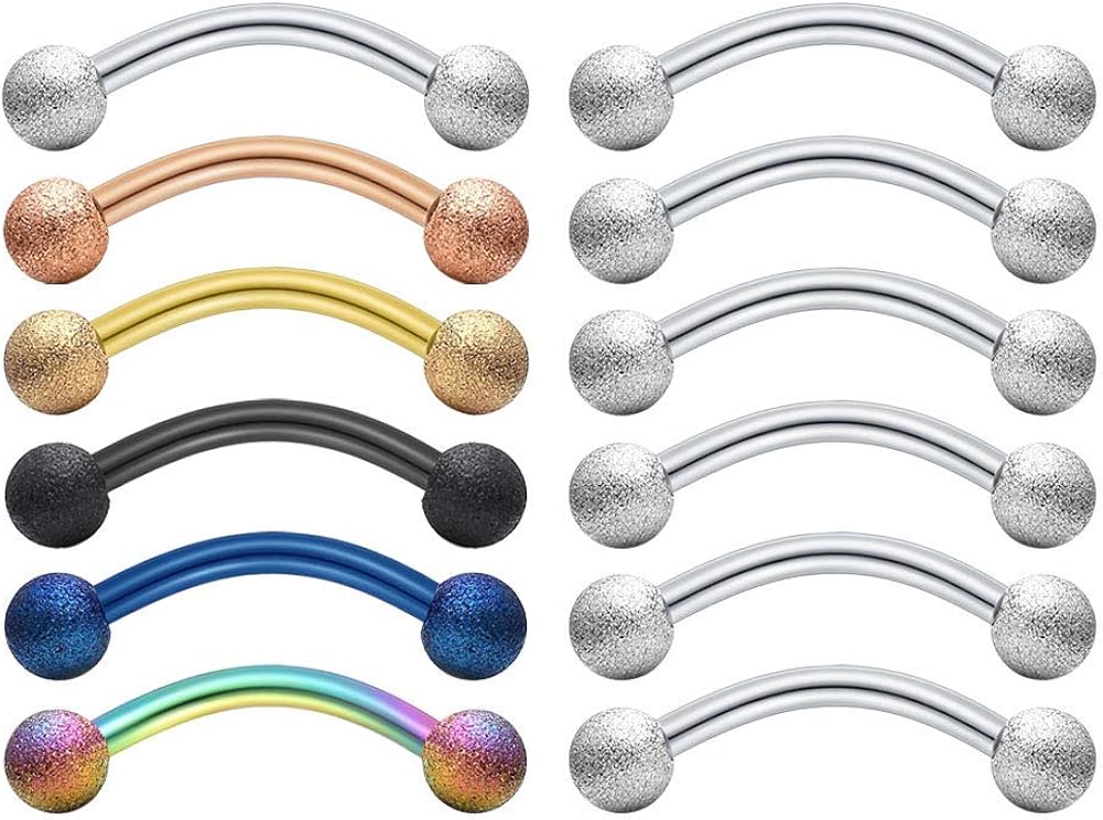 Amazon.com: Mayhoop 12PCS Curved Barbell Jewellery 16G Stainless Steel ...