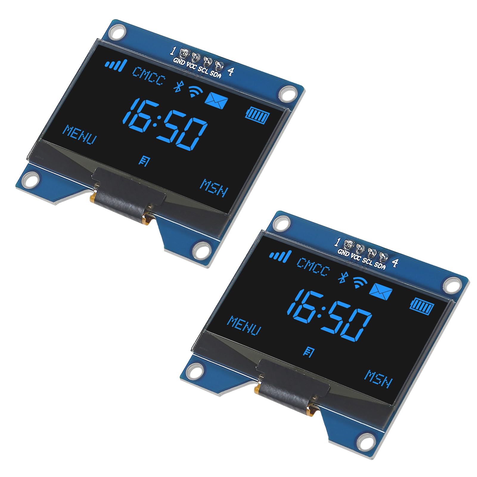 JUZITAO 2PCS 1.54 Inch OLED I2C IIC Display Module 12864 128x64 Pixel SSD1309 Driver I2C Serial ...