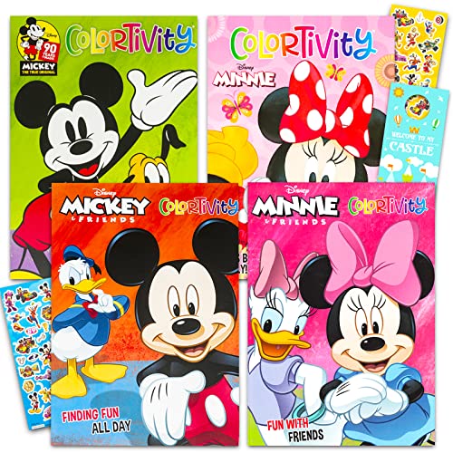 Minnie and Mickey Mouse Coloring Book Set for Kids 4-8 ~ Bundle with 4 ...