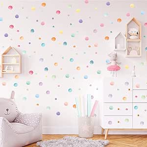 Amazon.com: 123 Pcs Pastel Polka Dots Wall Stickers, Colorful Round ...