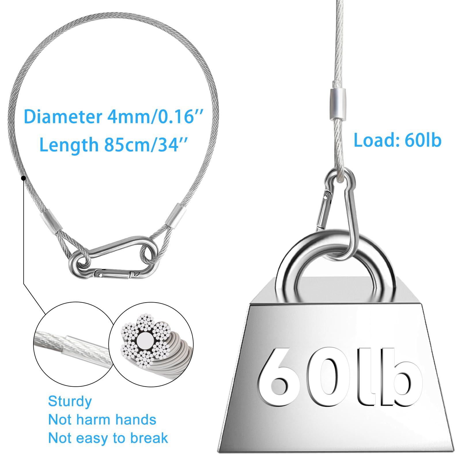 4Pack Lighting Safety Chain Cable Truss Clamps For Lights, Silvery ...