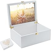 Amazon.com: Larger Wooden Memory Keepsake Boxes With Hinged Lids and a ...