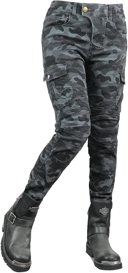 YXYECEIPENO Camouflage Motorcycle Armor Pants Women's Motorcycle Pants ...