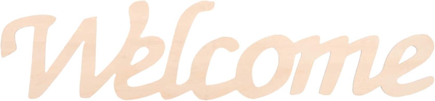 Amazon.com: Darice Wooden Script Word: Welcome, 12.25 x 2.75 inches, Beige