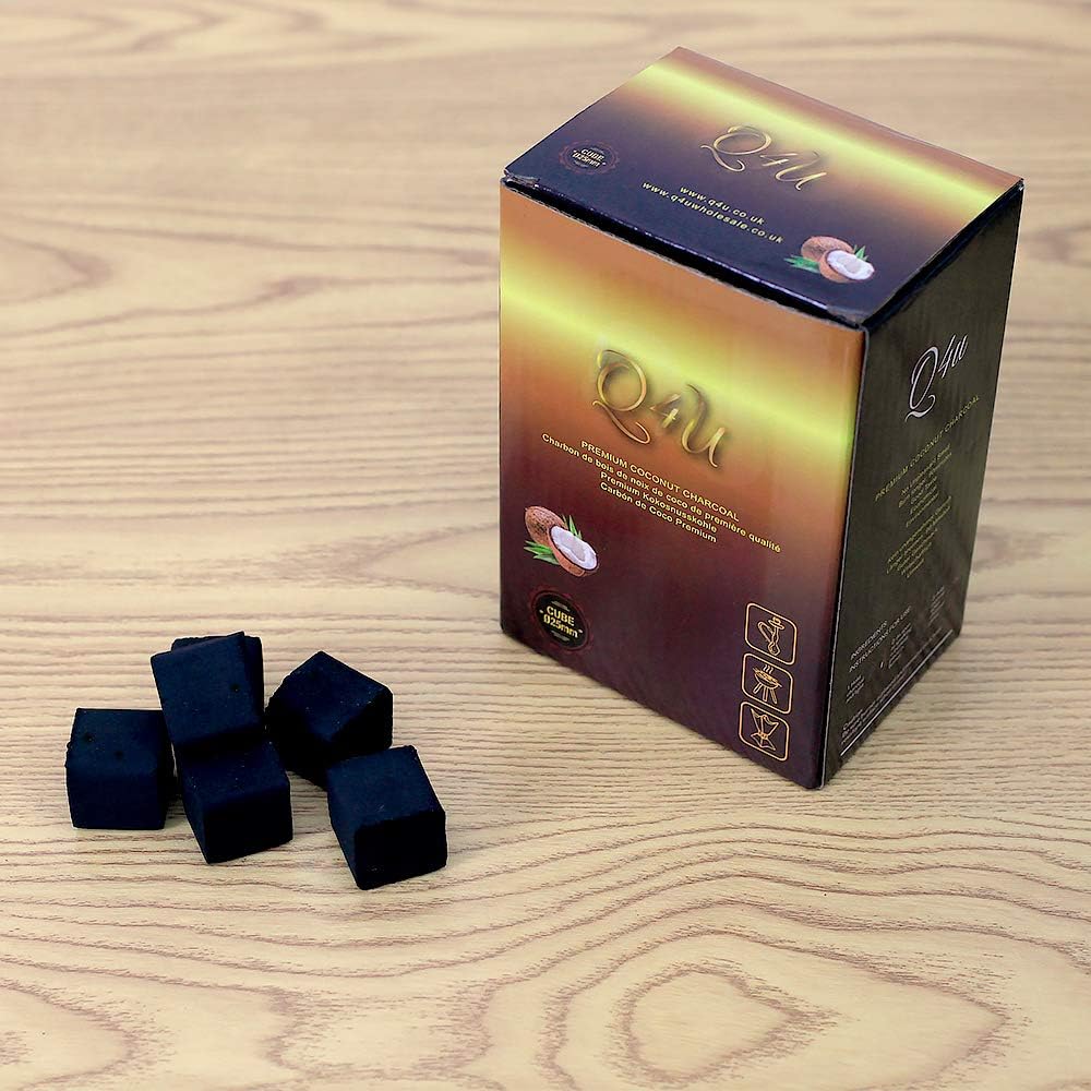 Q4U Coconut Charcoal Coal Premium Coconut Charcoal Coal (25mm Cubes) 1 ...