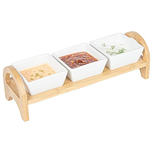 Restaurantware Triple Mini Porcelain Bowl Serving Set - 21 Ounce ...