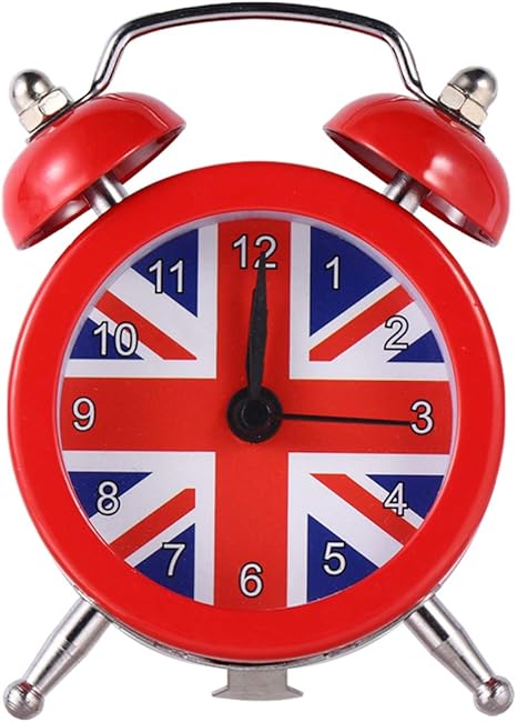 Garneck Twin Bell Alarm Clock Union Flag Clock British Flag Clock Desk ...