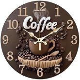 Amazon.com: CHGCRAFT 12inch Coffee Wall Clock Coffee Cup Round Wall ...