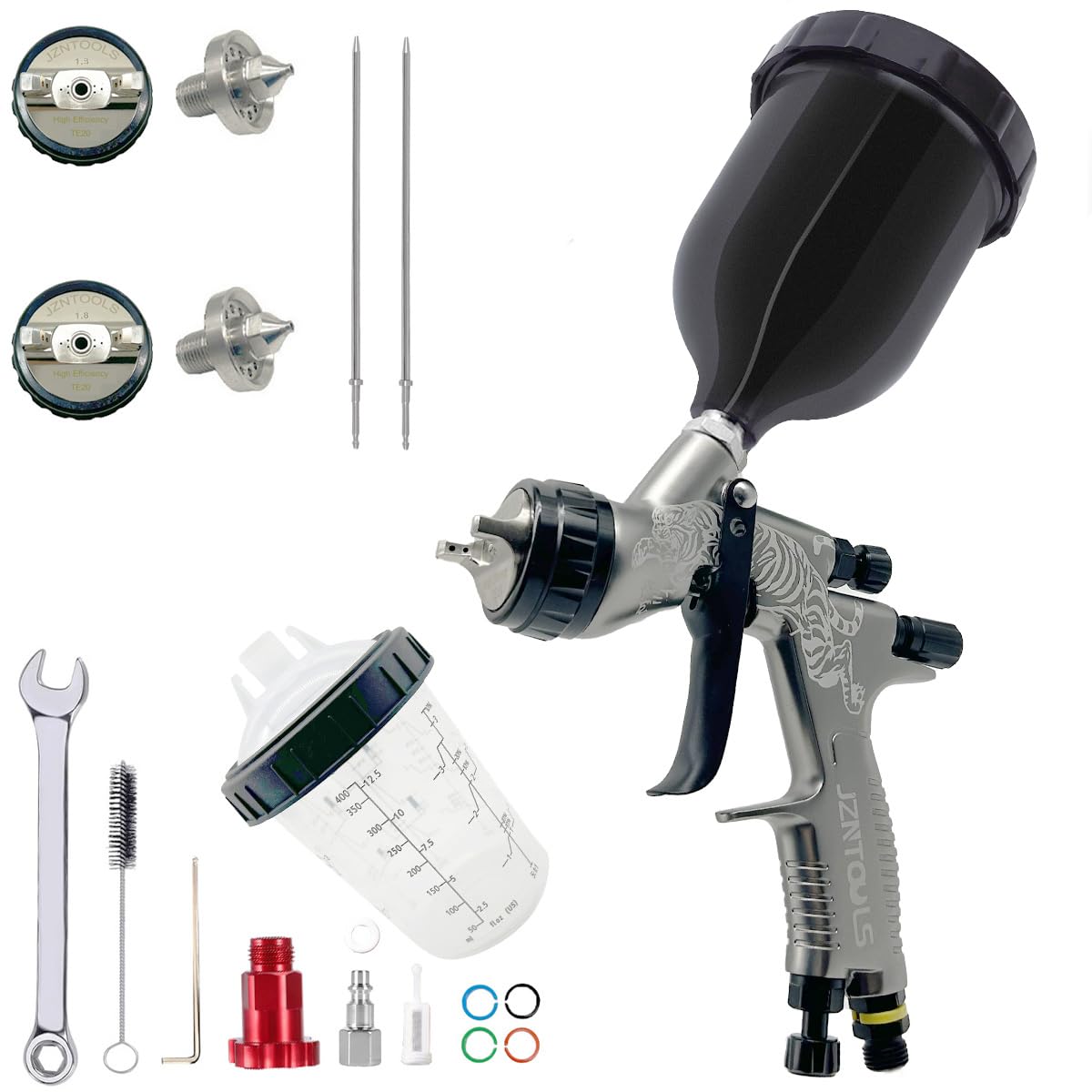 Hvlp Spray , 1.3 mm and 1.8 mm Stainless Steel Air Spray Gun, 600 ml ...