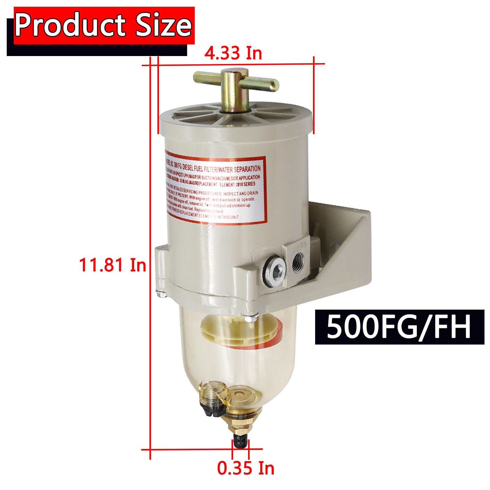 Mua 500FG Diesel Fuel Filter Boat Water Separator Fuel Filter 500FH For ...