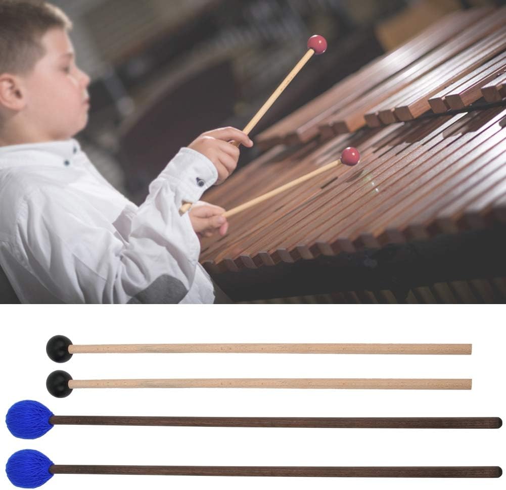 Marimba Mallets,4 Pcs Yarn and Rubber Head Marimba Mallets with Wood ...