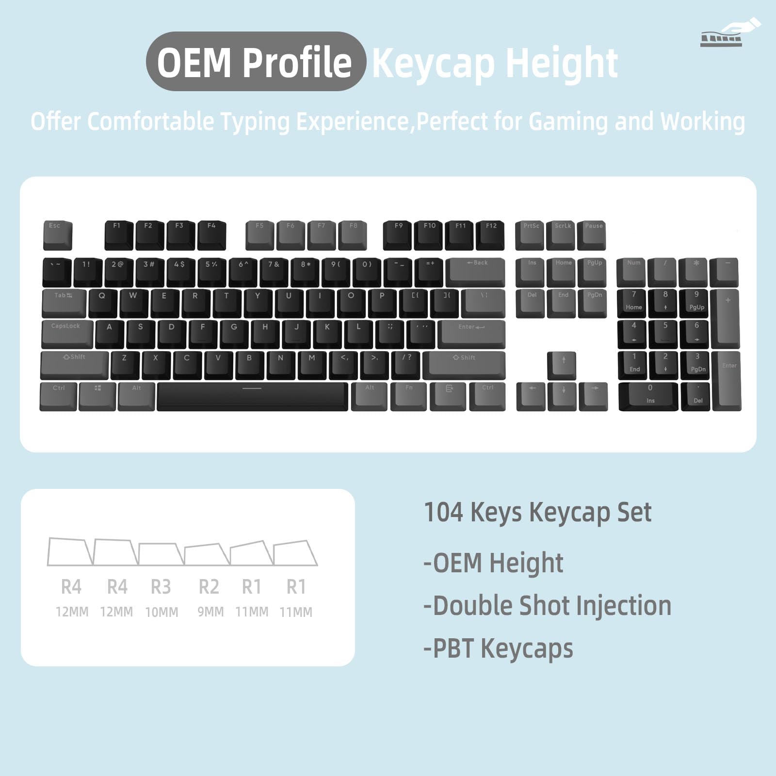 Mua 104 Key Custom PBT Keycap Set Double Shot OEM Profile for 61/68/87 ...