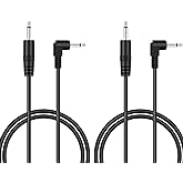 Amazon.com: jasavdio 3.5mm Mono Cable;2Pack 3.5mm 1/8" Male TS Plug to 90 Degree Right Angle 1 ...
