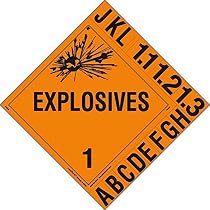 Explosive Shipping Labels Division 1.1A-1.3L Explosives Placard 25-Pack ...