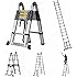 16.5 Ft Aluminum Telescopic Ladder Telescoping A-Type Extension Multi ...