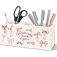 Amazon.com: SNNDER Pink Coquette Bow Preppy Pen Holder, Preppy Desk ...