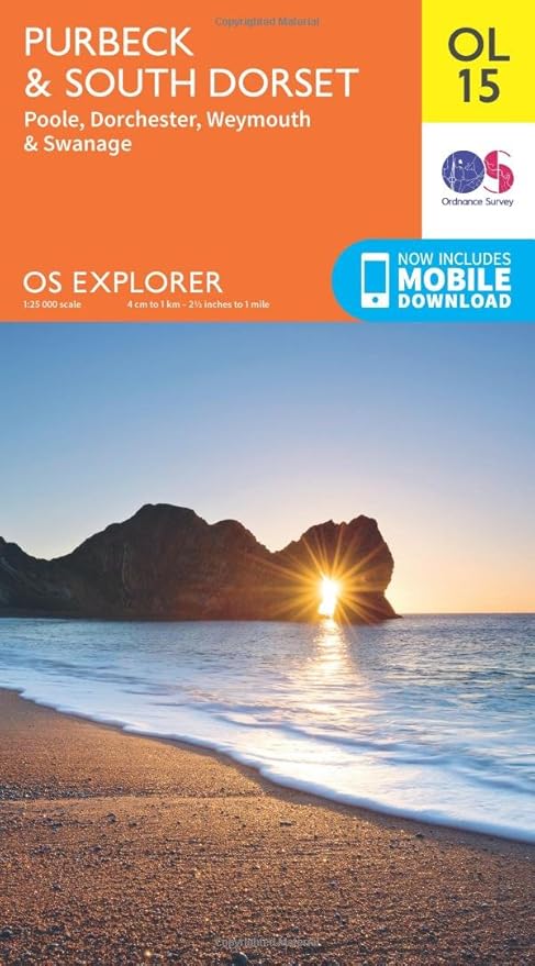 OS Explorer OL15 Purbeck and South Dorset, Poole, Dorchester, Weymouth ...