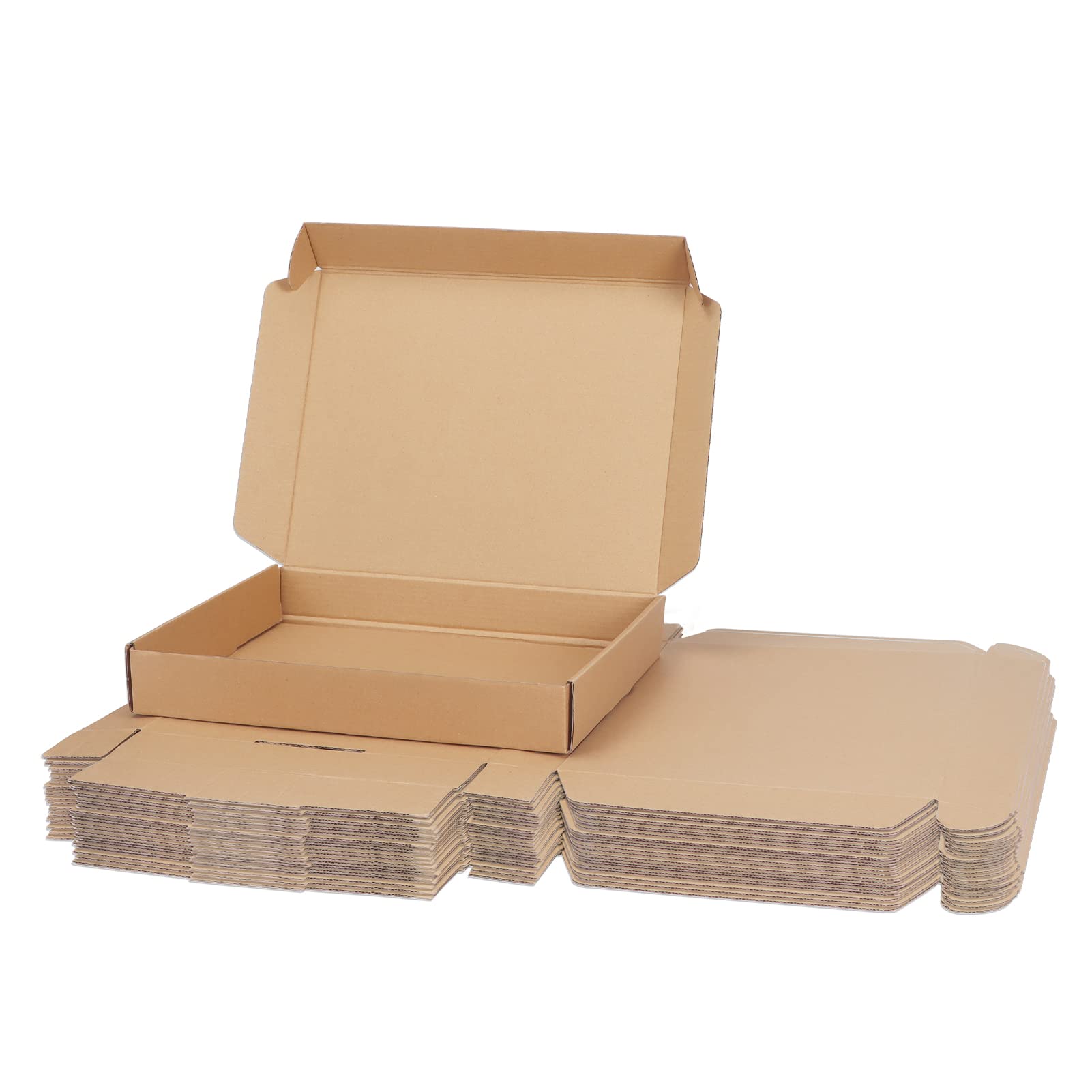 PHAREGE 13x10x2 inch Shipping Boxes Bulk 25 Pack Brown, Tab Lock Tuck ...