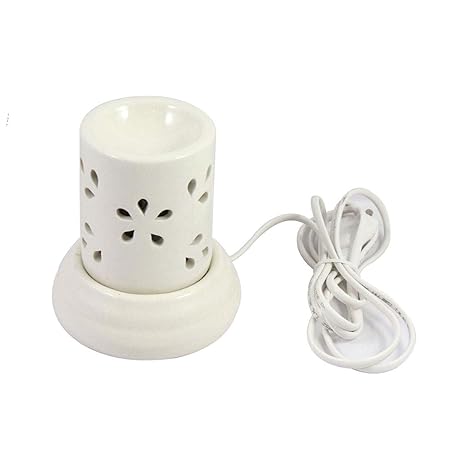 India Meets India Ceramic Aroma Oil Burner (11 x 10 x 7 cms, White ...