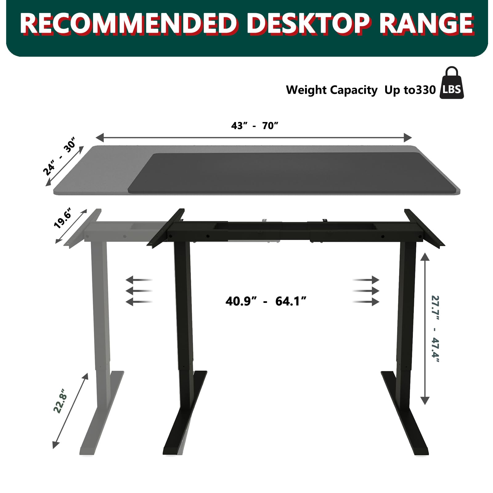 Mua Dual Motor Standing Desk Frame- Heavy Duty Electric Desk Legs ...