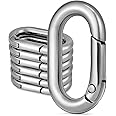 Amazon.com: 10Pcs Metal Spring Oval Rings Round Carabiner Key Ring Clip ...