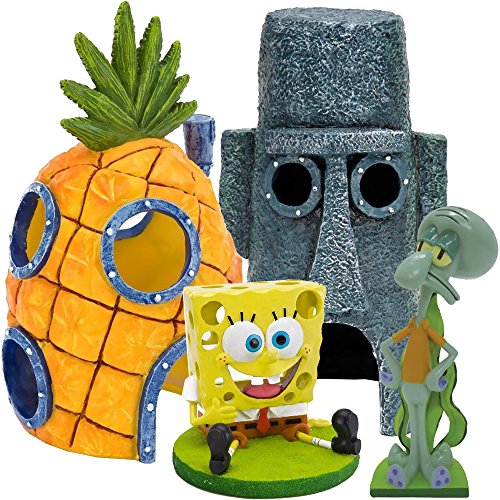 Spongebob Squidward Home Aquarium Ornament Set - Import It All