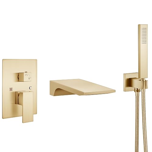 Aolemi Wall Mount Bathtub Faucet,Tub Faucet Set Waterfall Wall Mounted ...