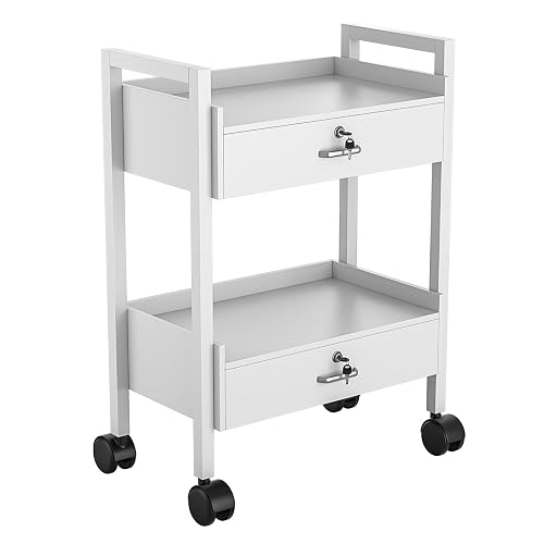 Paddie Salon Trolley Cart, Salon Tray Wooden Mobile Utility Cabinet ...