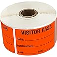 Amazon.com : Red Visitor Pass / 500 Fluorescent Red Visitor ...