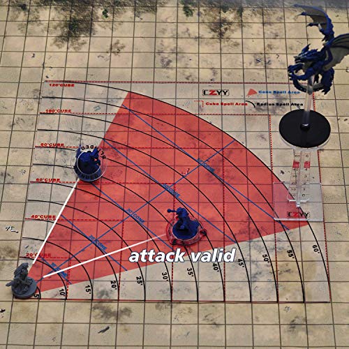 Cone Spell AOE Template Acrylic Areas of Effect Damage Markers Tabletop ...