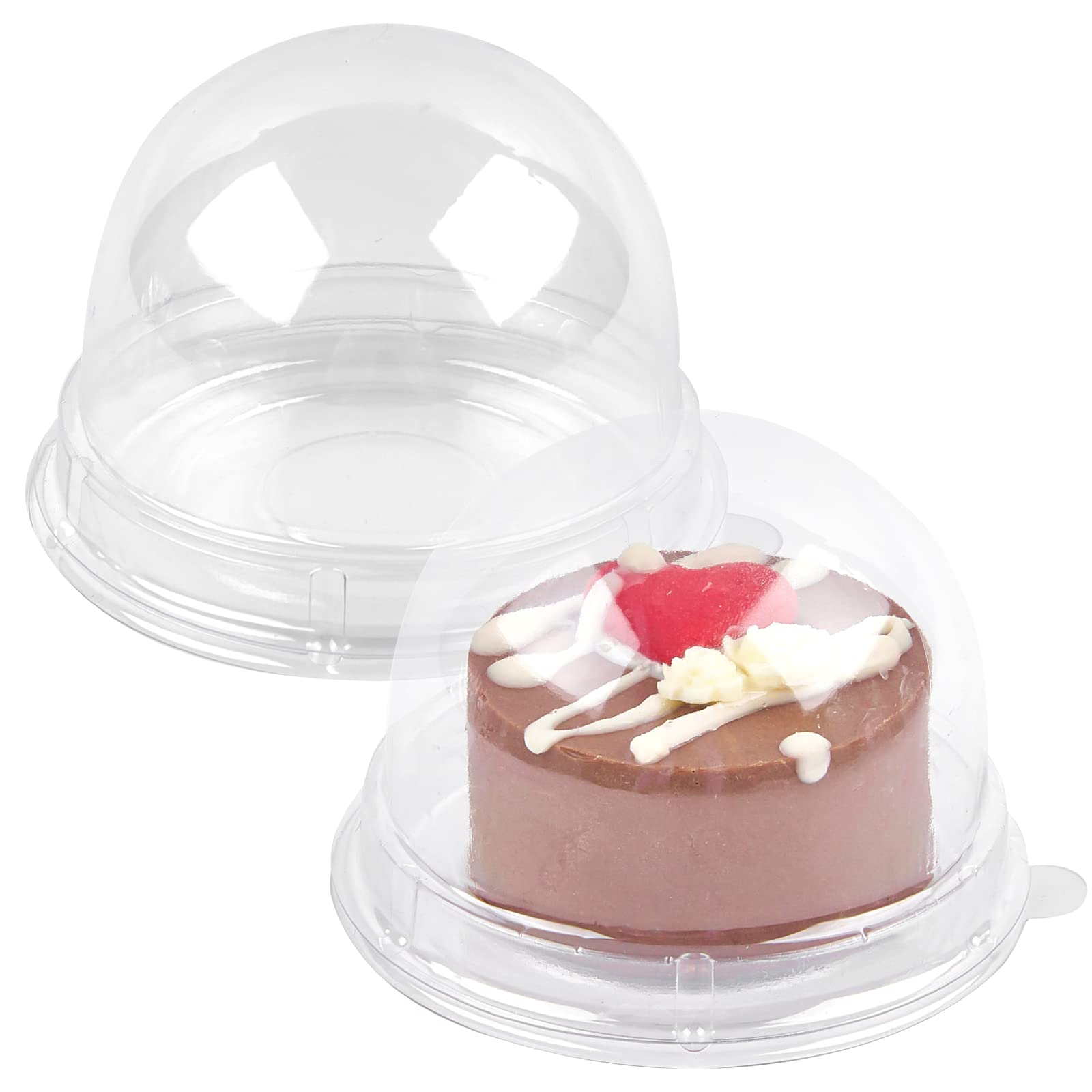TOFLEN Mini Dessert Containers with Dome Lids, 100Pcs Clear Plastic ...