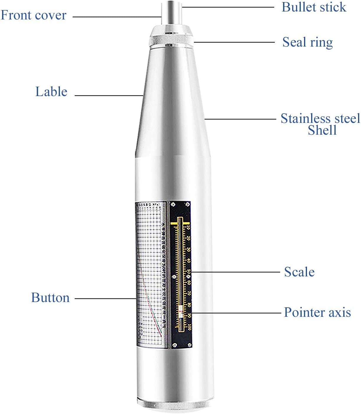 NEWTRY Portable Concrete Rebound Hammer Tester Resiliometer Hammer Test ...