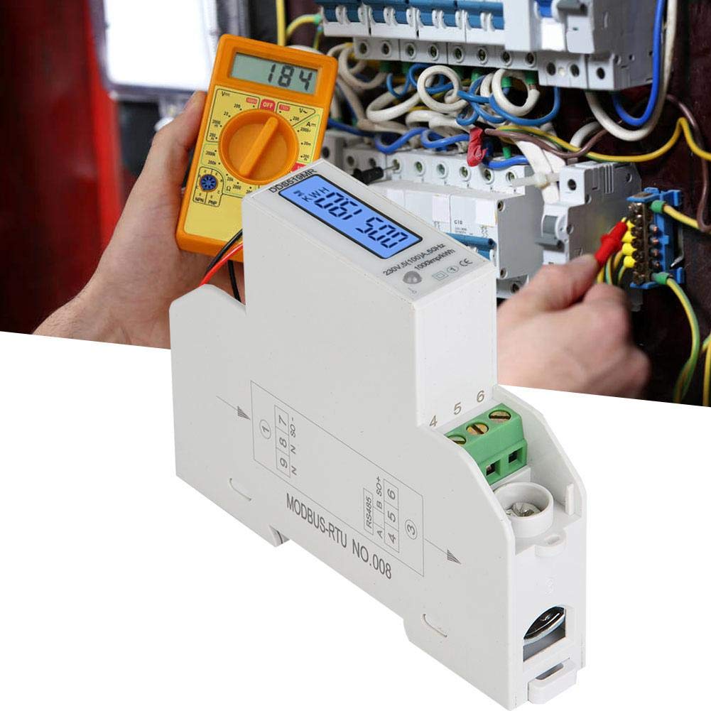Single Phase Energy Meter Electric Meter,DDS519MR Muilt-Functional 35mm ...