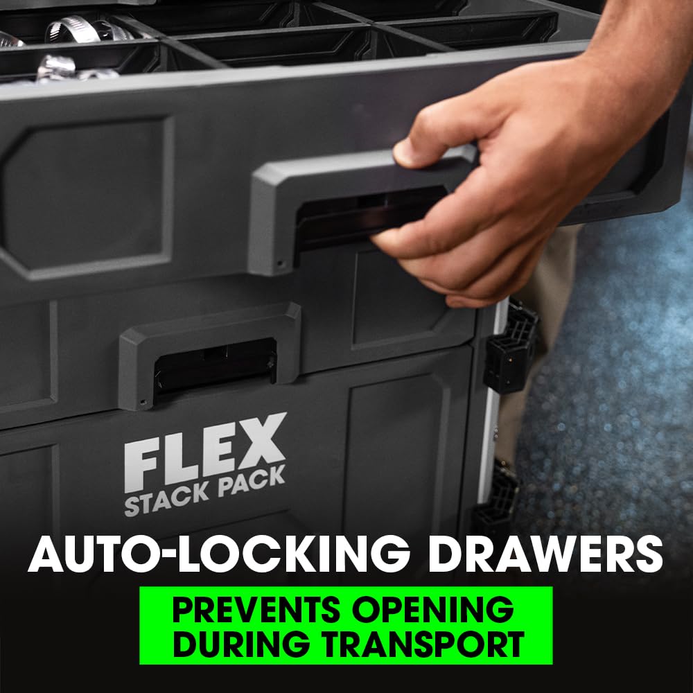 FLEX STACK PACK Storage System 3-Drawer Tool Box - FS1105, Grey/Black on Galleon Philippines