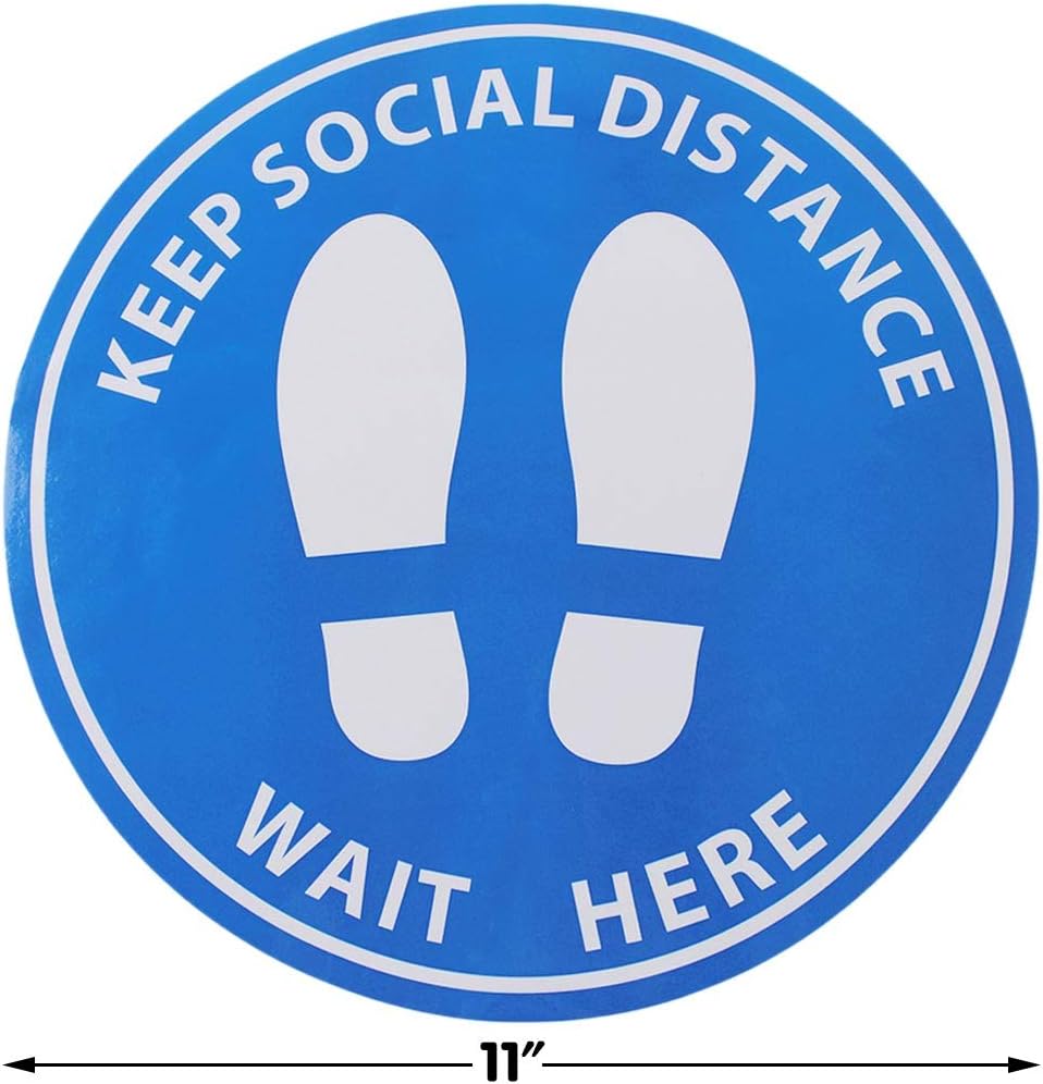 COPACHI Social Distancing Floor Decal Stickers, 6 Feet Notice Floor ...