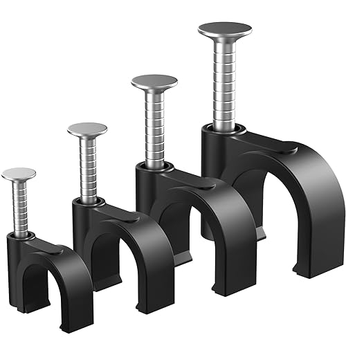 400pcs Black Cable Clips 4/6/8/10mm Cable Wire Clips Nail in Cable ...